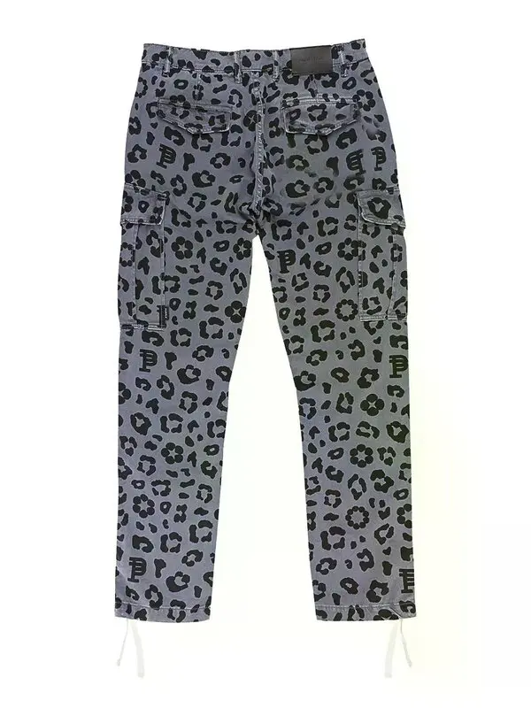 PURPLE BRAND Leopard-print Cargo Trousers