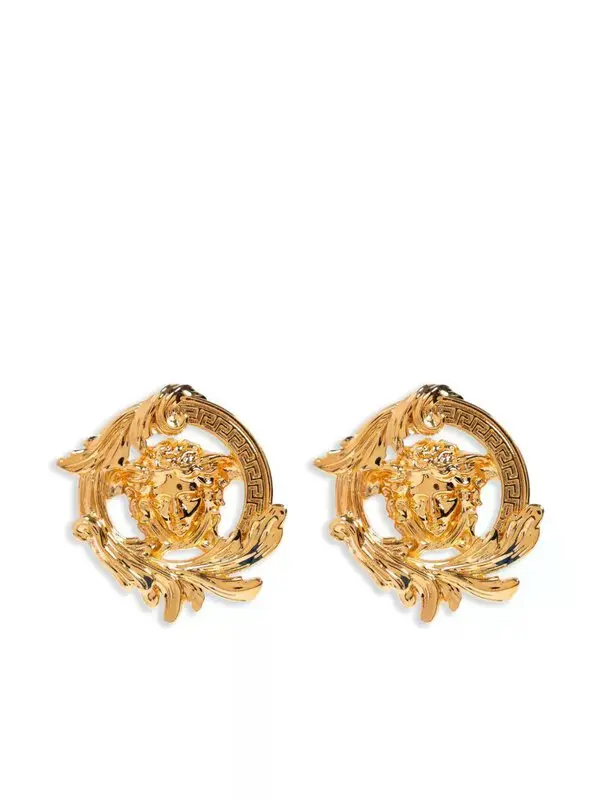 Versace Medusa Barocco Stud Earrings In Gold - 50% Off | Editorialist