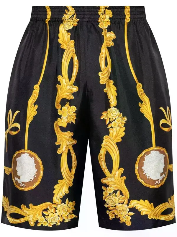 Versace Cameo Print Shorts - Black