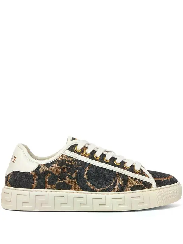 Versace Barocco Jacquard Greca Sneakers - Brown