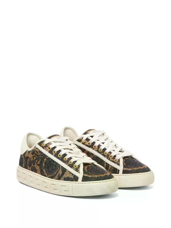 Versace Barocco Jacquard Greca Sneakers - Brown