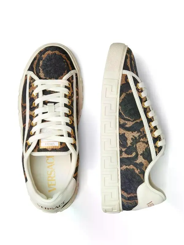 Versace Barocco Jacquard Greca Sneakers - Brown