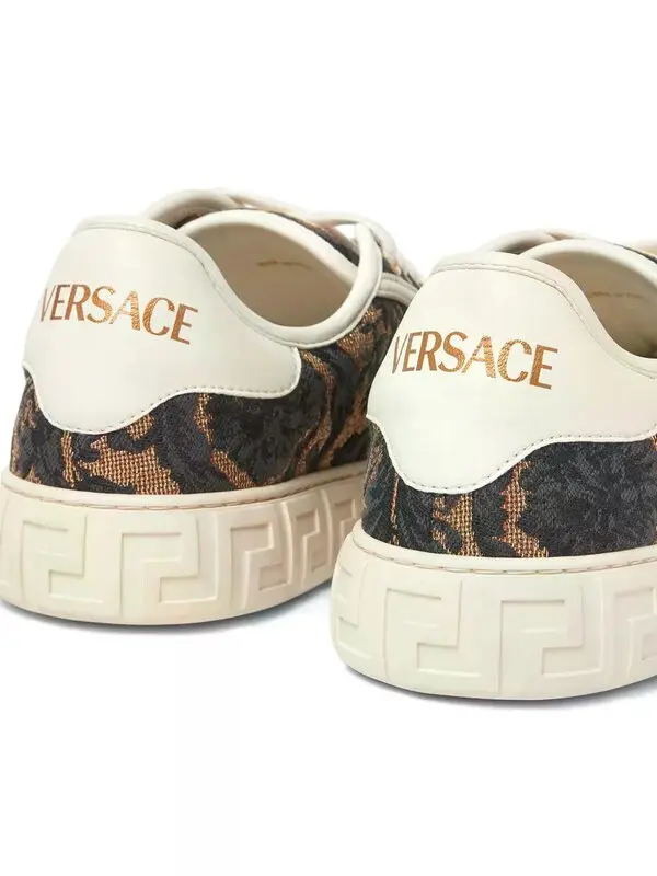 Versace Barocco Jacquard Greca Sneakers - Brown