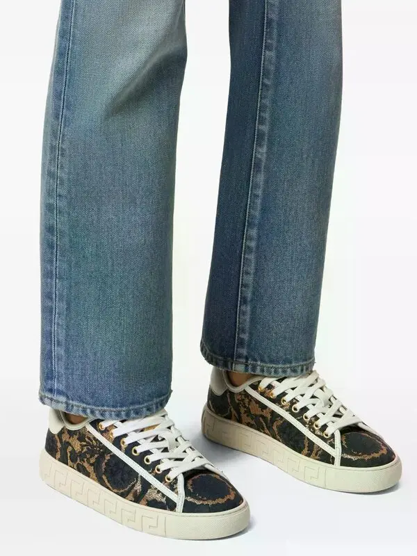 Versace Barocco Jacquard Greca Sneakers - Brown