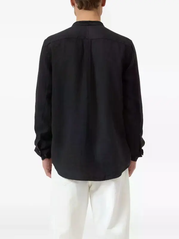 Closed Collarless Button-Up Shirt In Black - 40% Off | Editorialist