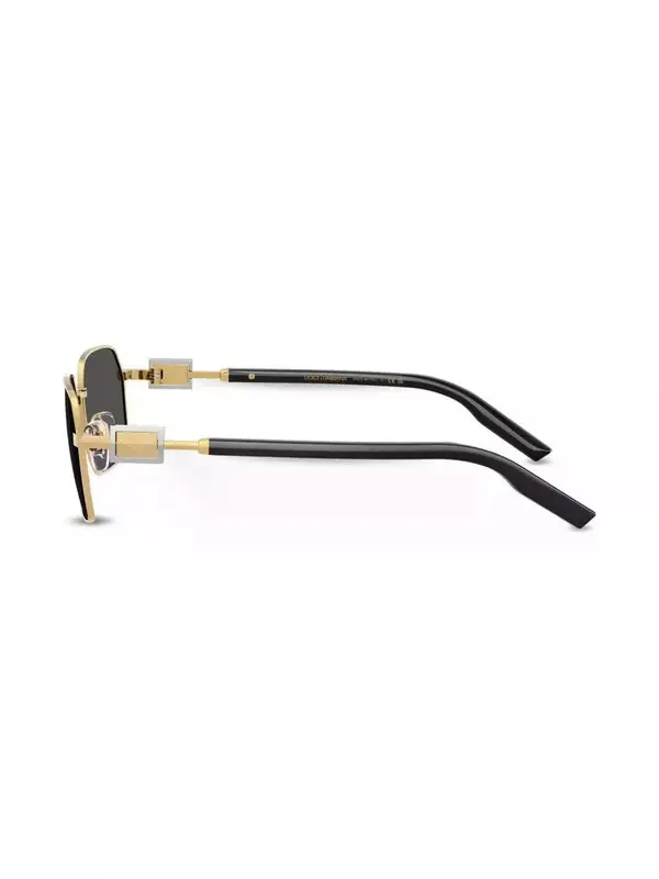 Dolce & Gabbana Logo-plaque Sunglasses - Gold