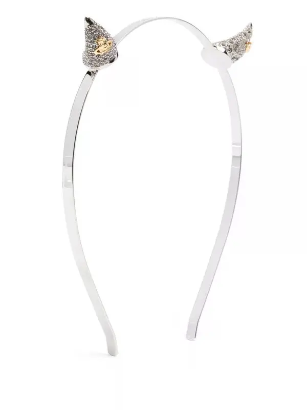 VIVIENNE WESTWOOD Horn Alice Headband - Silver