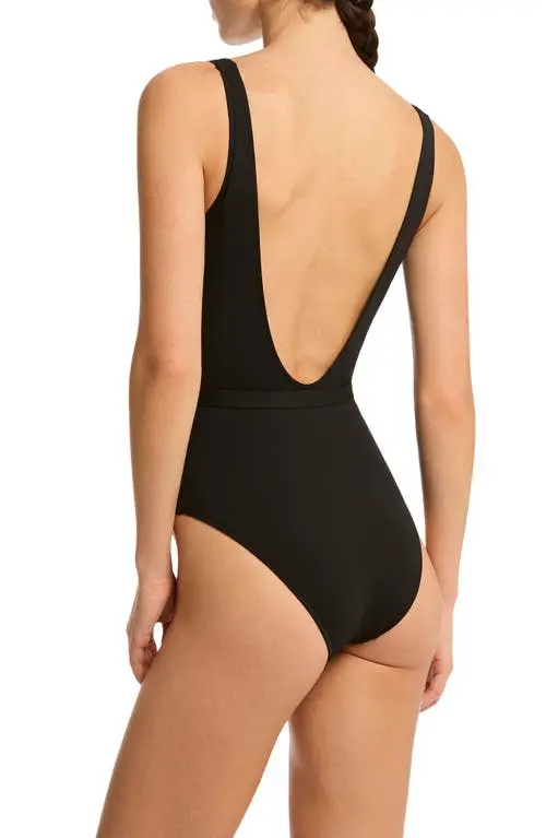 SEA LEVEL Lattice One-piece Swimsuit - Black