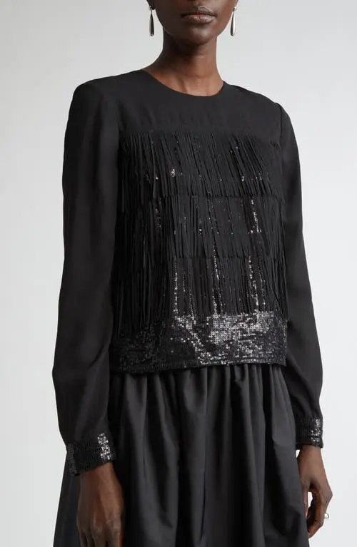 St. John Fringe & Sequin Top