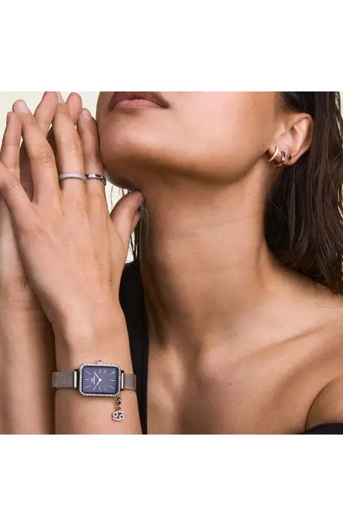 DANIEL WELLINGTON Quadro Charm Mesh Strap Watch