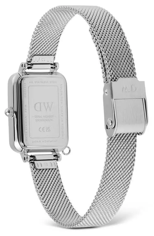 DANIEL WELLINGTON Quadro Charm Mesh Strap Watch