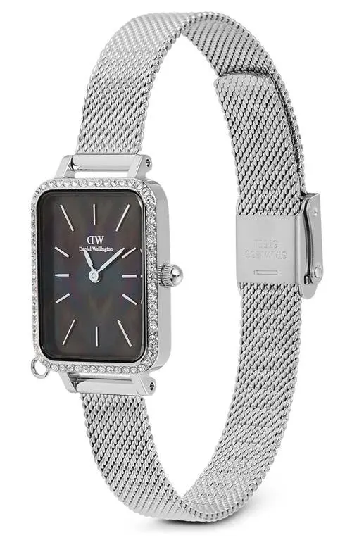 DANIEL WELLINGTON Quadro Charm Mesh Strap Watch