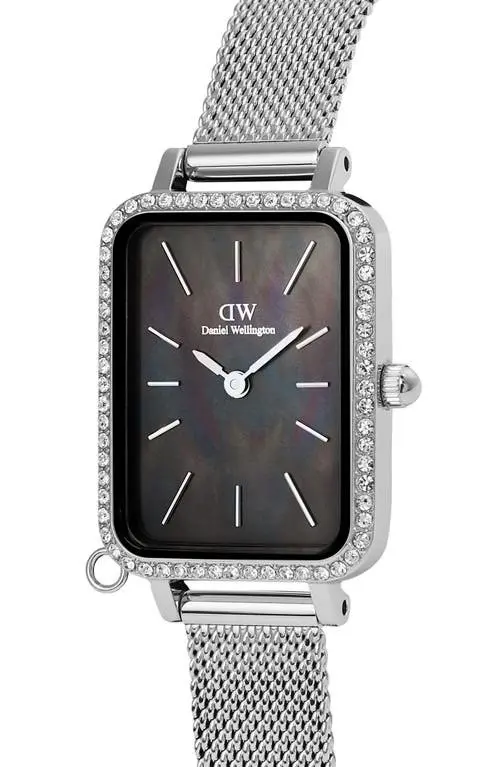 DANIEL WELLINGTON Quadro Charm Mesh Strap Watch