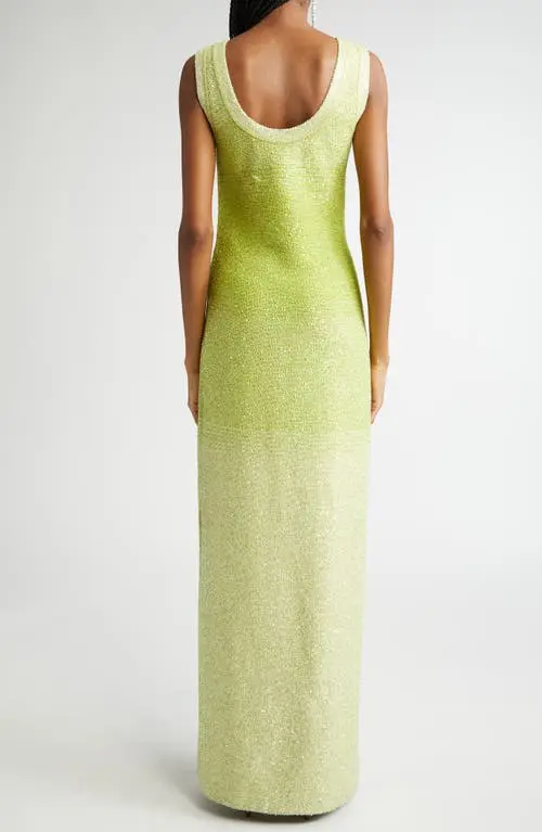 St. John DGrad Sequin Stripe Knit Dress In Lemon Grass - 60% Off |  Editorialist