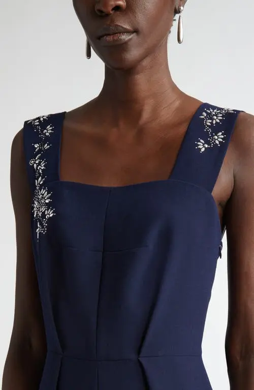 St. John Satin Back Crepe Gown With Bow And Shawl