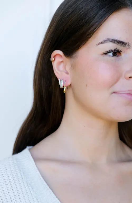 NICKEL & SUEDE Safety Pin Threader Earrings