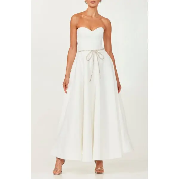 Helsi Grace Strapless Fit & Flare Dress In Off White - 72% Off |  Editorialist
