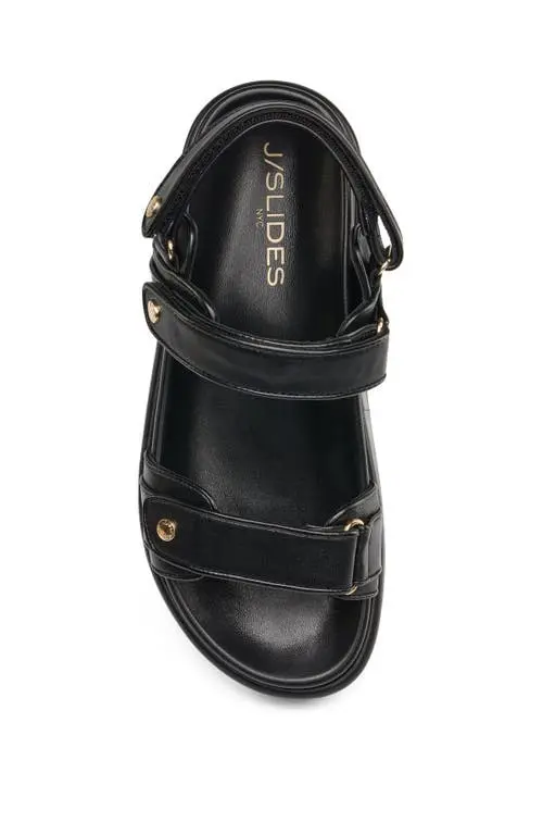 J/SLIDES NYC Sophie Platform Sandals - Black