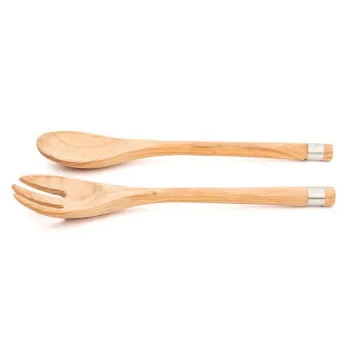 BERARD France Olive Wood Handcrafted 2 Piece Salad Server Set