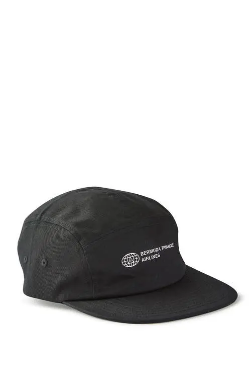 COTTON ON Curved 5 Panel Cap - Black Bermuda