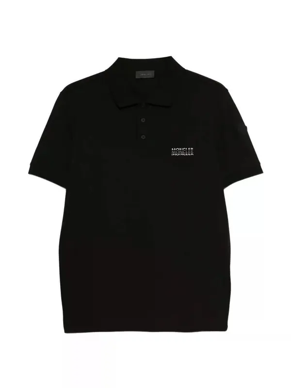 Moncler Logo-embroidered Polo Shirt - Black