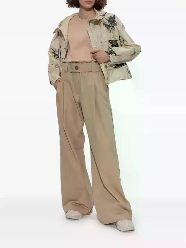 Moncler Floral-print Jacket - Neutrals