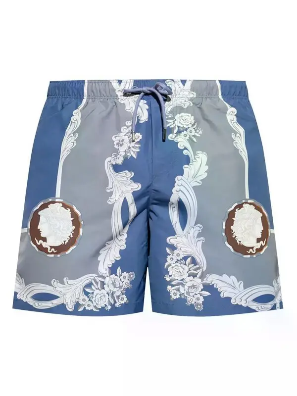 Versace Cameo Swim Shorts - Blue