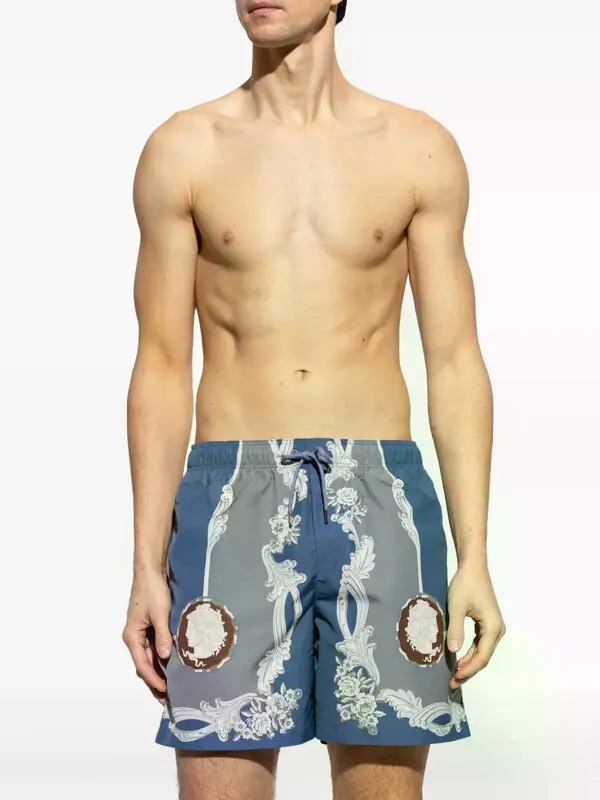 Versace Cameo Swim Shorts - Blue