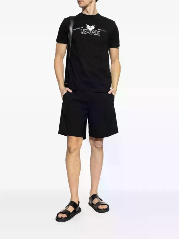 Versace Printed Cotton-jersey T-shirt - Black