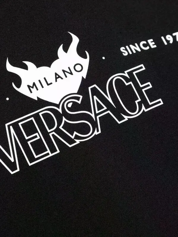 Versace Printed Cotton-jersey T-shirt - Black