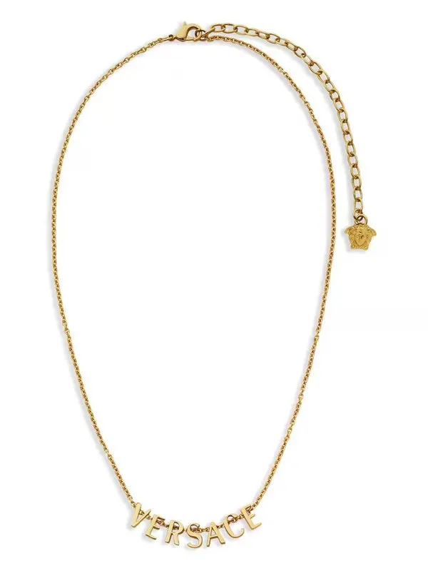 Versace Logo-lettering Necklace - Gold