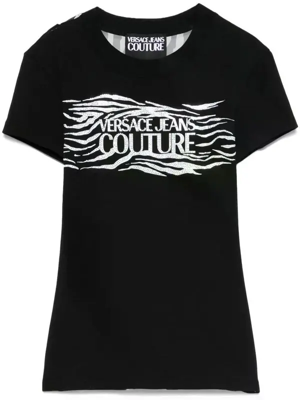 Versace Crystal Zebra T-shirt - Black