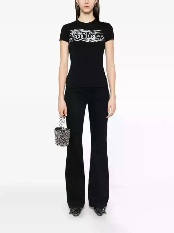 Versace Crystal Zebra T-shirt - Black