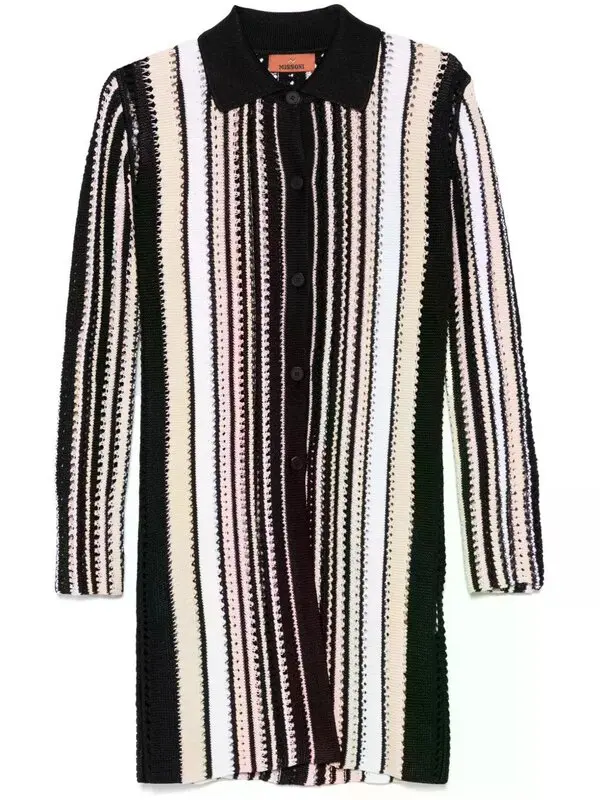 Missoni Striped Knit Coat - Black
