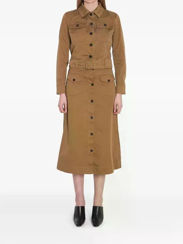 Saint Laurent Cropped Twill Jacket - Brown