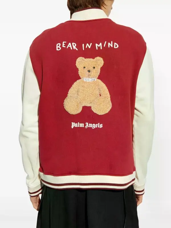Palm Angels Bear-motif Bomber Jacket - Red