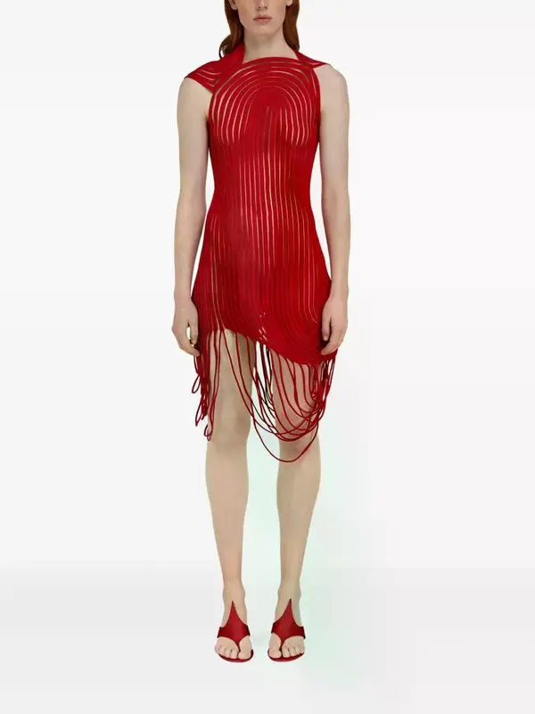Buy FERRAGAMO Asymmetric Mini Dress - Red At 23% Off | Editorialist
