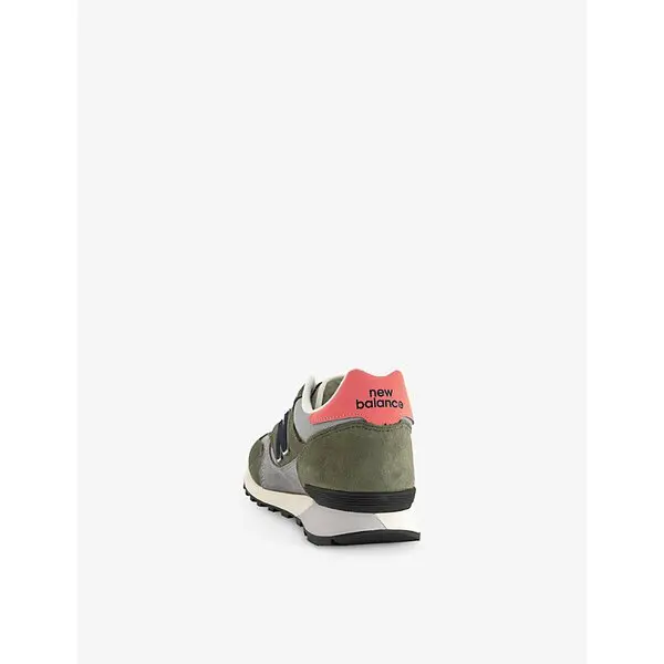 NEW BALANCE 475 Branded Suede And Mesh Low-top Trainers - Dark Olive