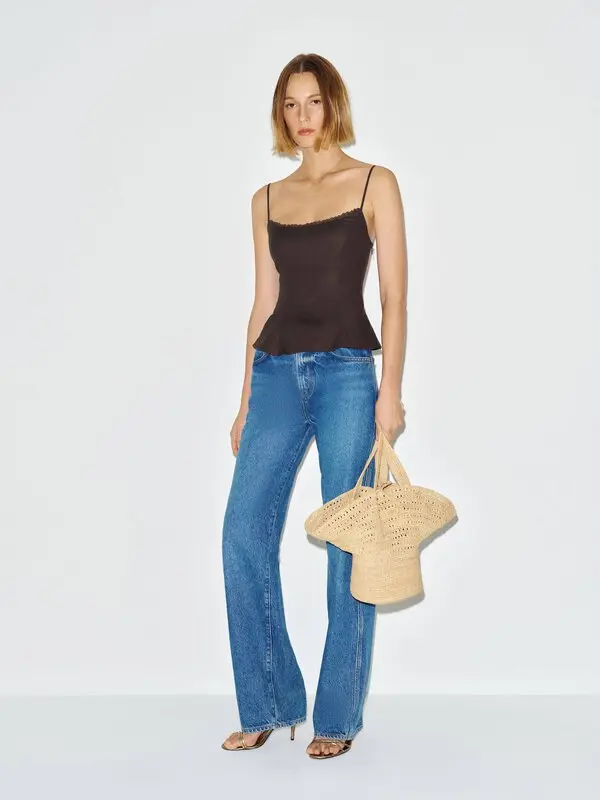 REFORMATION Genevieve Lace Top - Brown