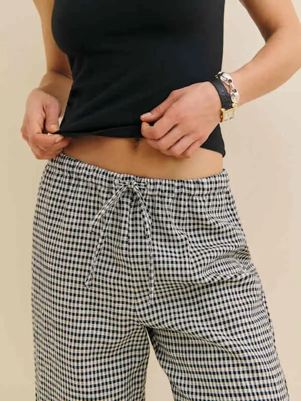 REFORMATION Olina Cropped Linen Pant
