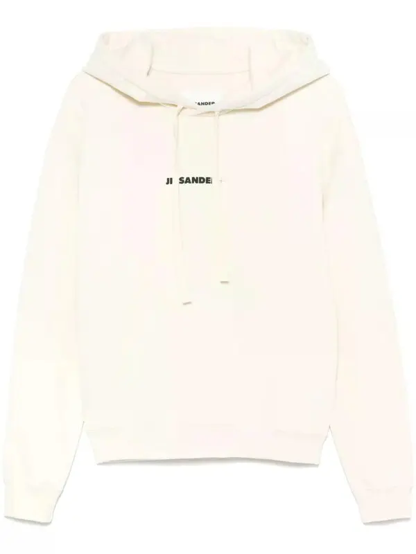 JIL SANDER Logo-print Hoodie - Neutrals