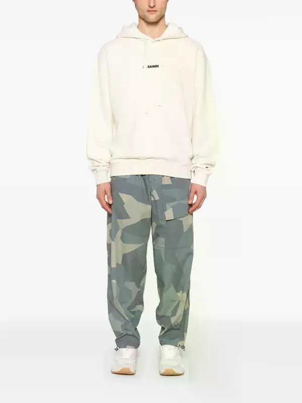 JIL SANDER Logo-print Hoodie - Neutrals