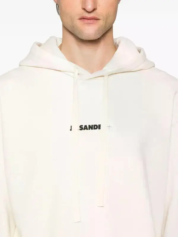 JIL SANDER Logo-print Hoodie - Neutrals