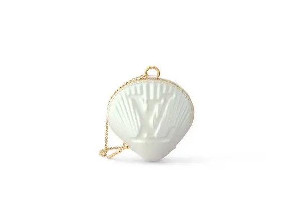 LOUIS VUITTON Shell Coin Purse - White