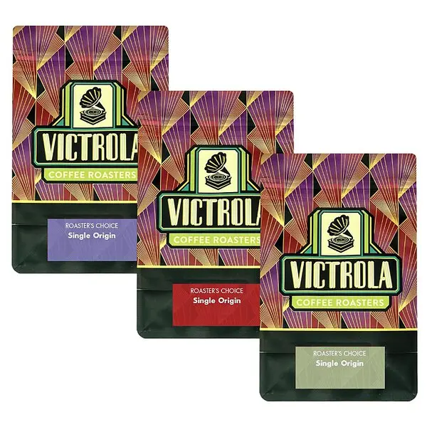 GOCOFFEEGO Victrola Triple Revolving Single Origin Roaster's Choice Set - Brown