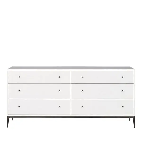 VANGUARD FURNITURE Vanguard Essence 6 Drawer Dresser - White Oak/bronze