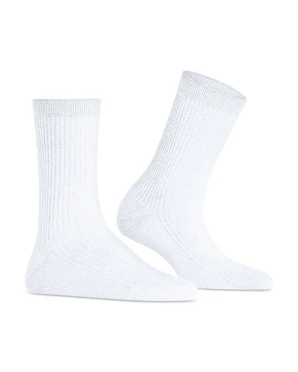 Falke Shiny Ribbed Socks - White