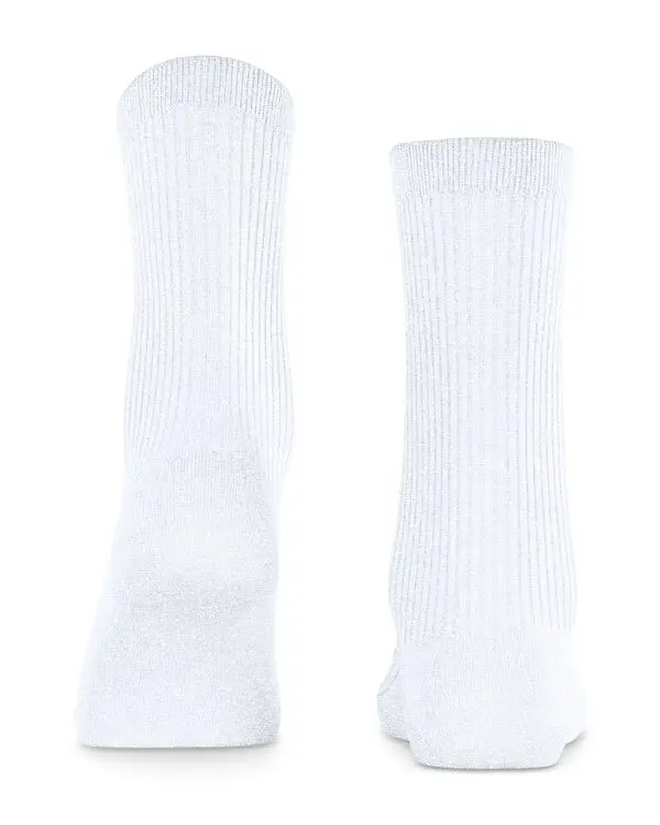 Falke Shiny Ribbed Socks - White