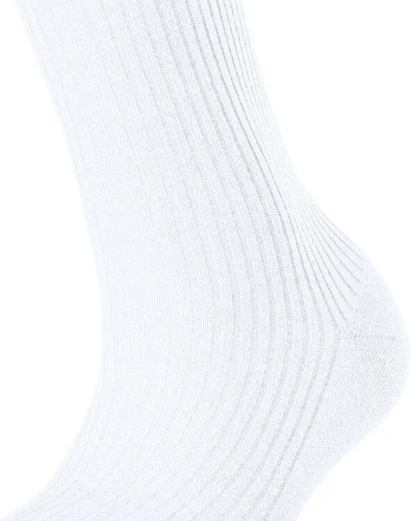 Falke Shiny Ribbed Socks - White
