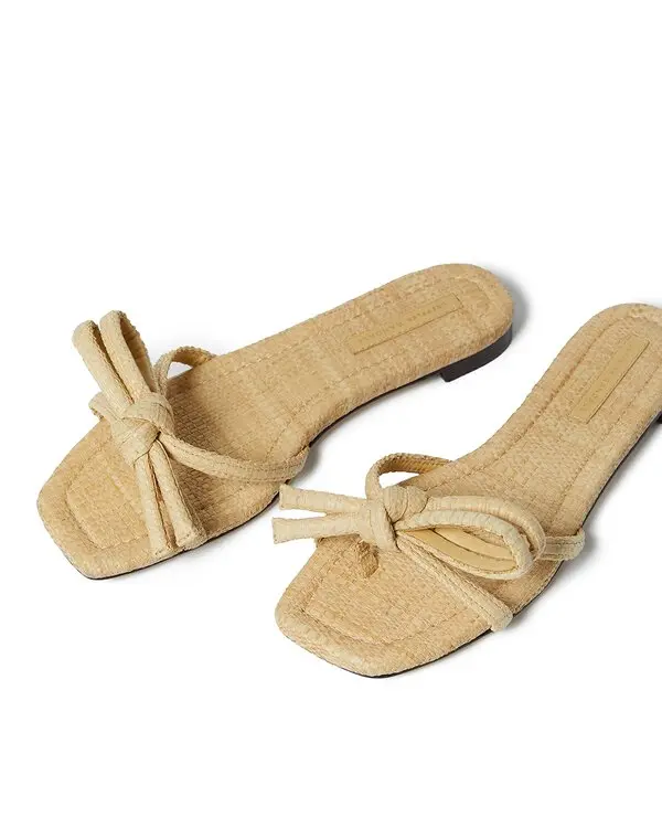 LOEFFLER RANDALL Hadley Raffia Sandals - Natural